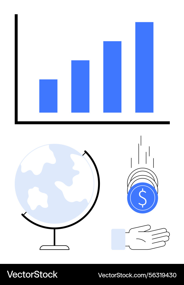Global Economic Growth - Bar Chart Royalty Free Vector Image