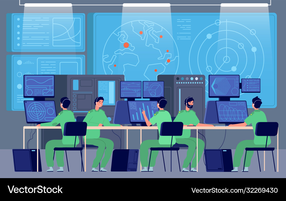 Government Control Room Royalty Free Vector Image