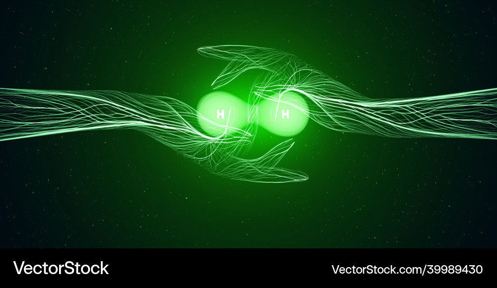 Green Hydrogen Molecule H2 Royalty Free Vector Image