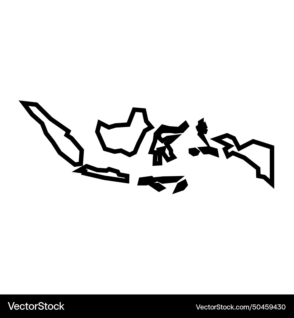 Indonesia country map thick outline icon Vector Image