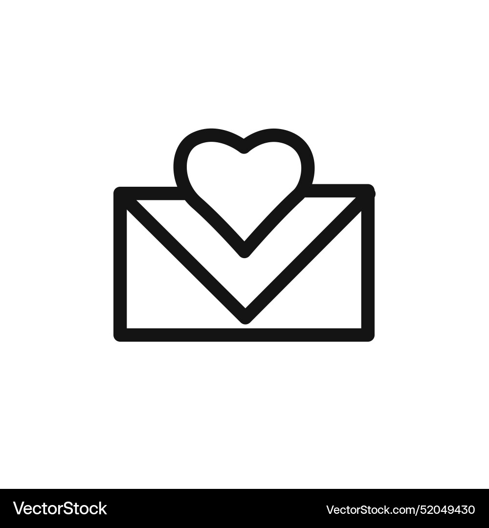 Love letter icon linear graphics sign Royalty Free Vector