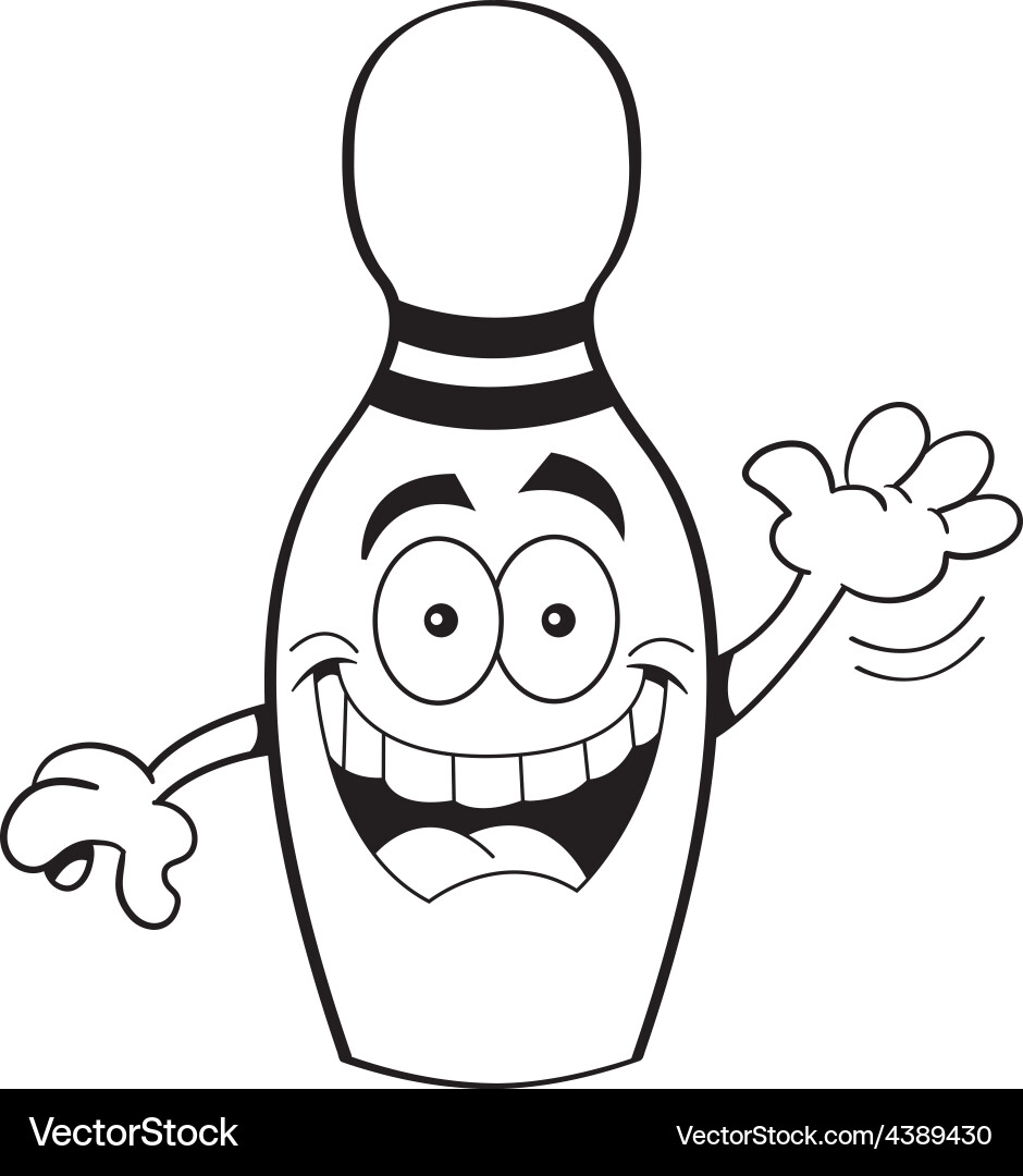 Smiling Bowling Pin Royalty Free Vector Image - VectorStock