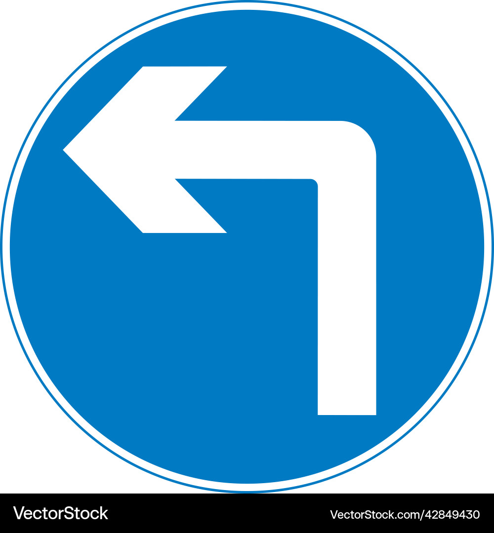 Turn left Royalty Free Vector Image - VectorStock