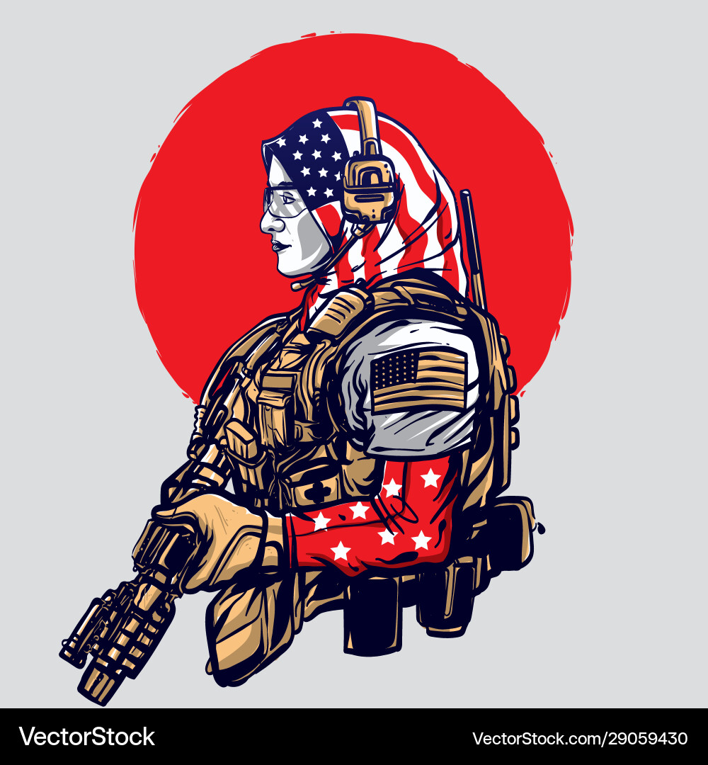 US Army Soldier - Islamic Heritage Royalty Free Vector Image