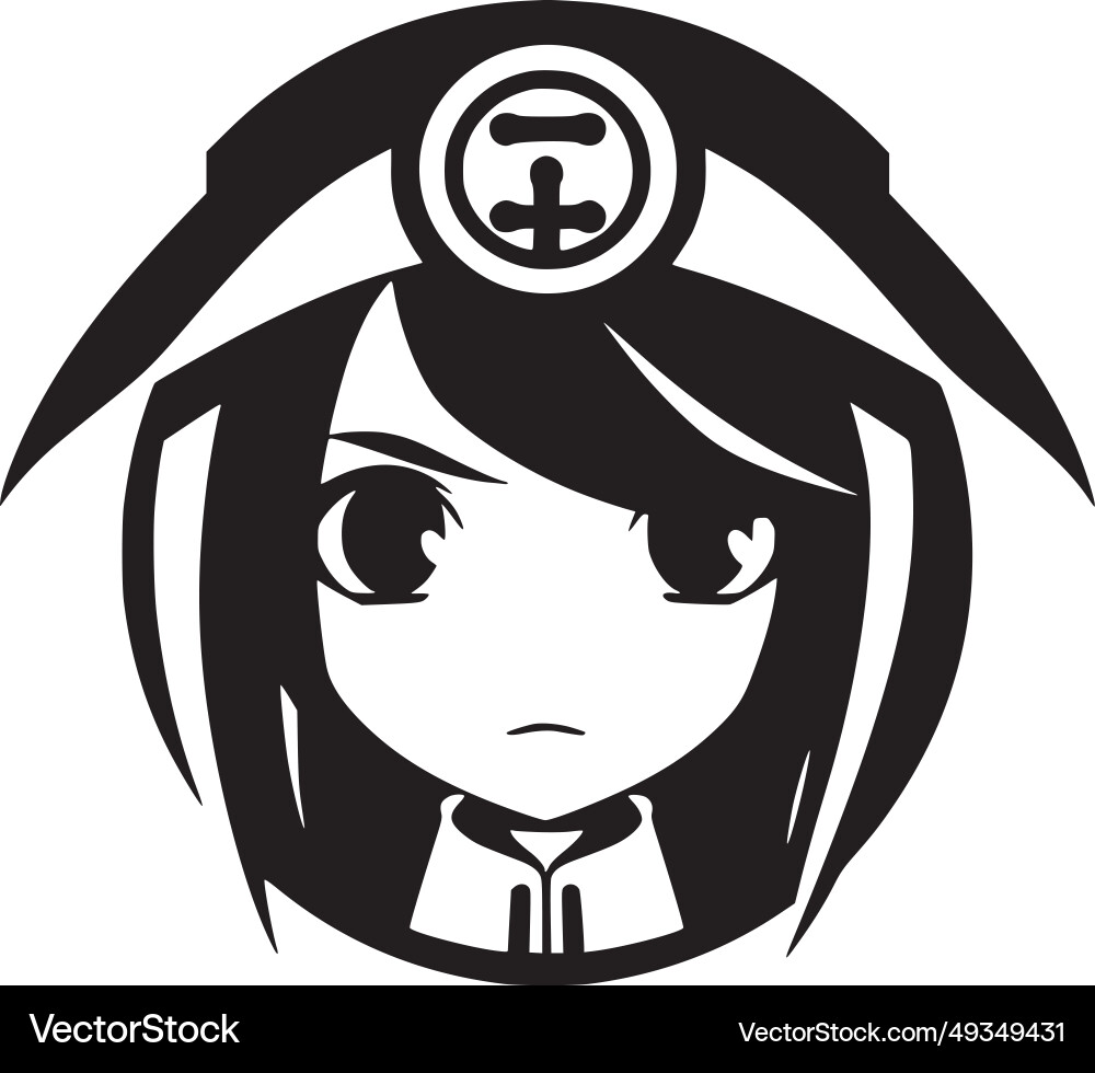 Anime - minimalist and flat logo Royalty Free Vector Image