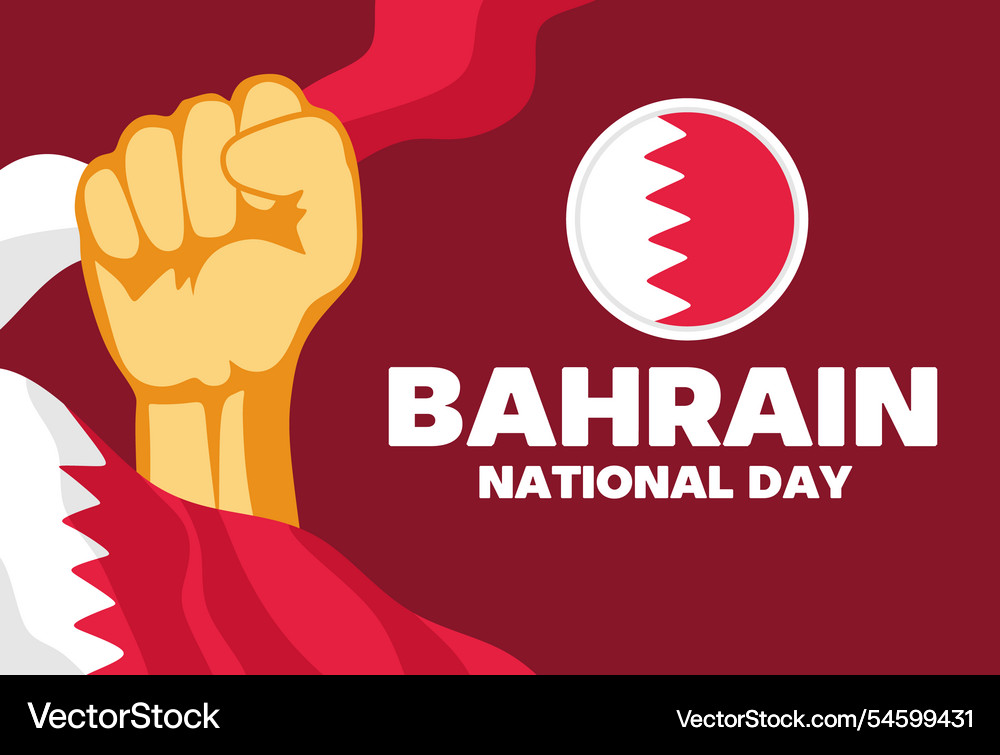 Bahrain national day with flag Royalty Free Vector Image