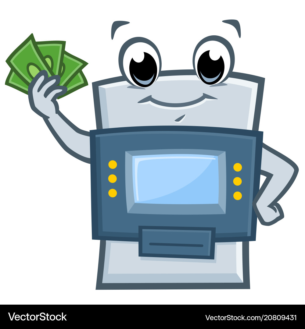 Cartoon atm machine Royalty Free Vector Image - VectorStock