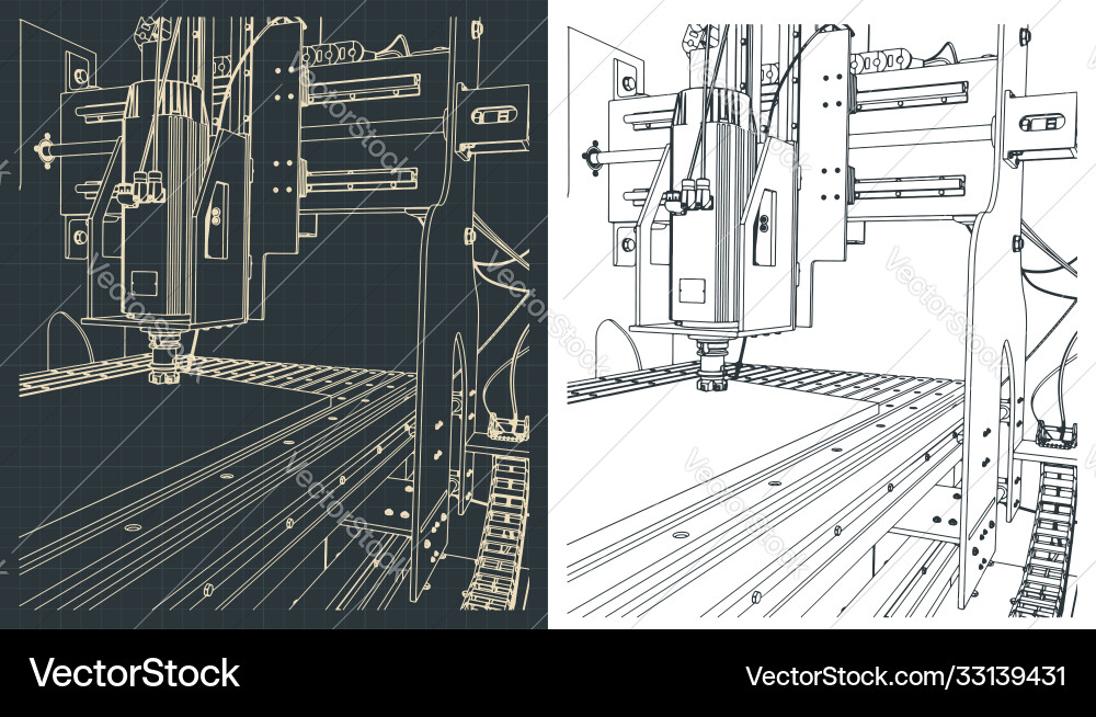 Cnc milling and lathes machine Royalty Free Vector Image