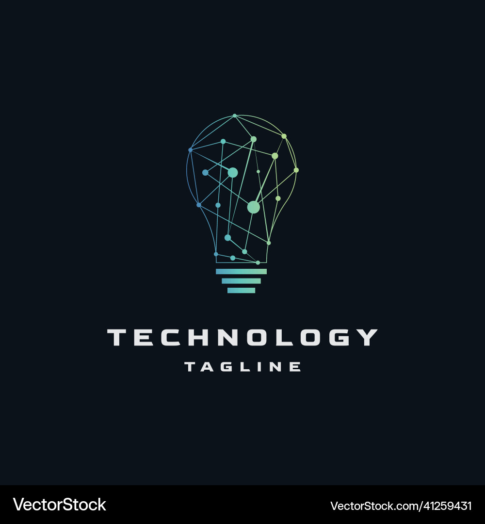 Creative bulb technology logo Royalty Free Vector Image