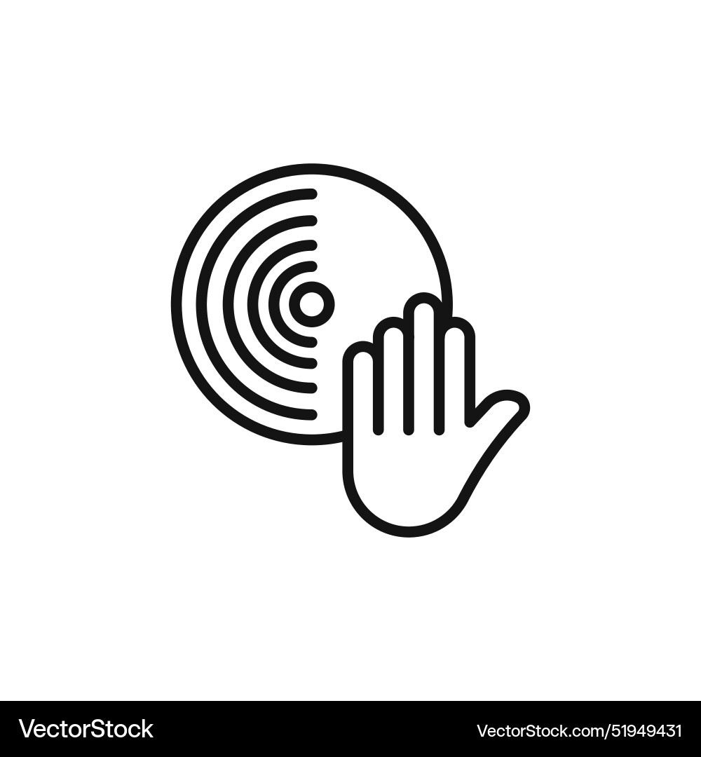 Dj logo sign outline Royalty Free Vector Image