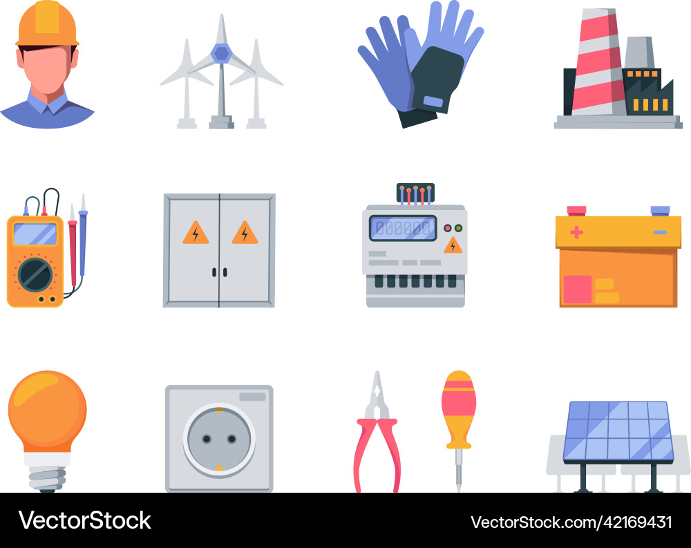 Electric equipment lightning power industrial Vector Image