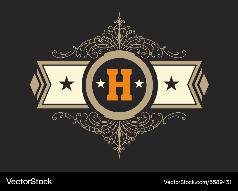 Elegant Hotel Restaurant Logo Template Royalty Free Vector