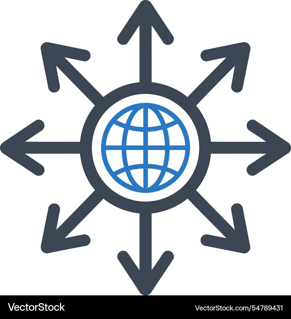Global expansion icon Royalty Free Vector Image