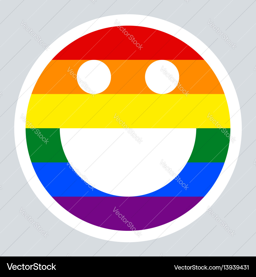 Lgbt Regenbogen-Flagge lächelt Gesicht lächeln Ikone