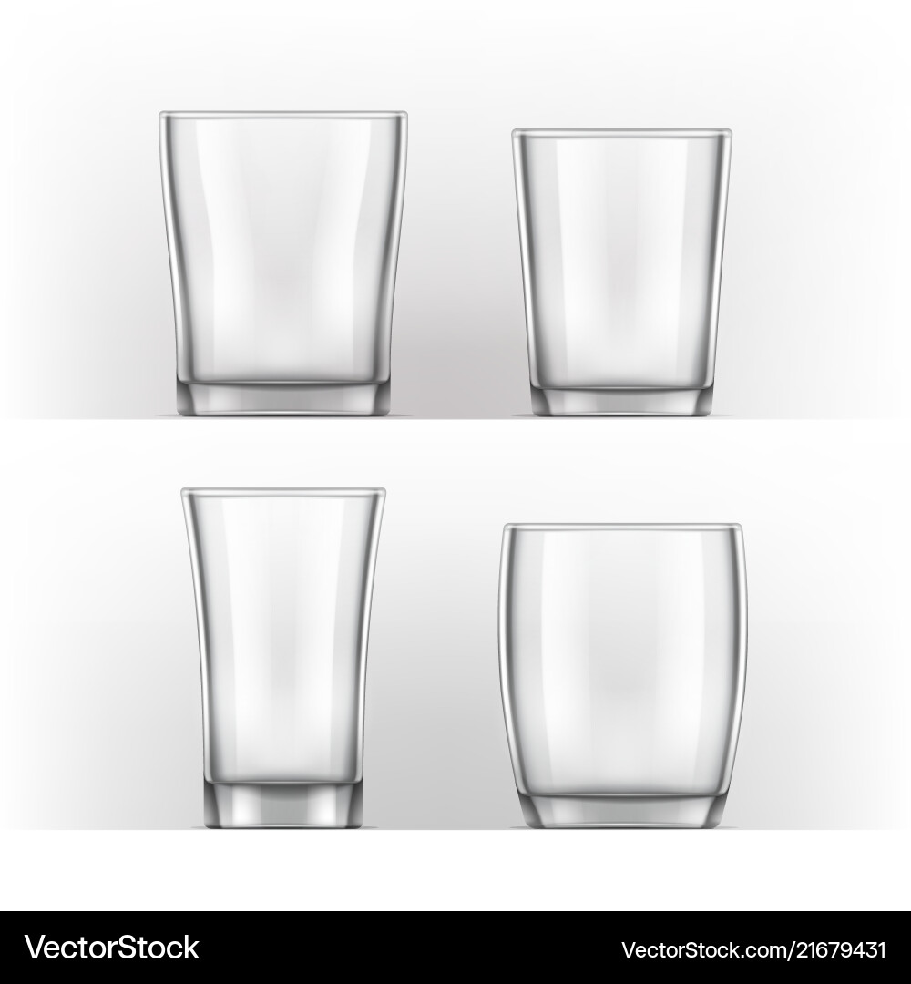 Realistic glass cup transparent glassware Vector Image
