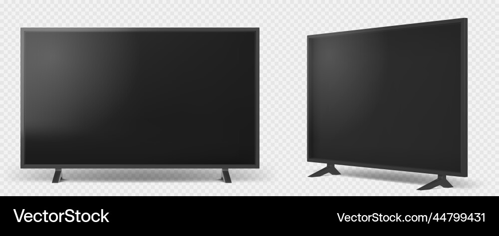Realistic tv isolated on transparent background Vector Image
