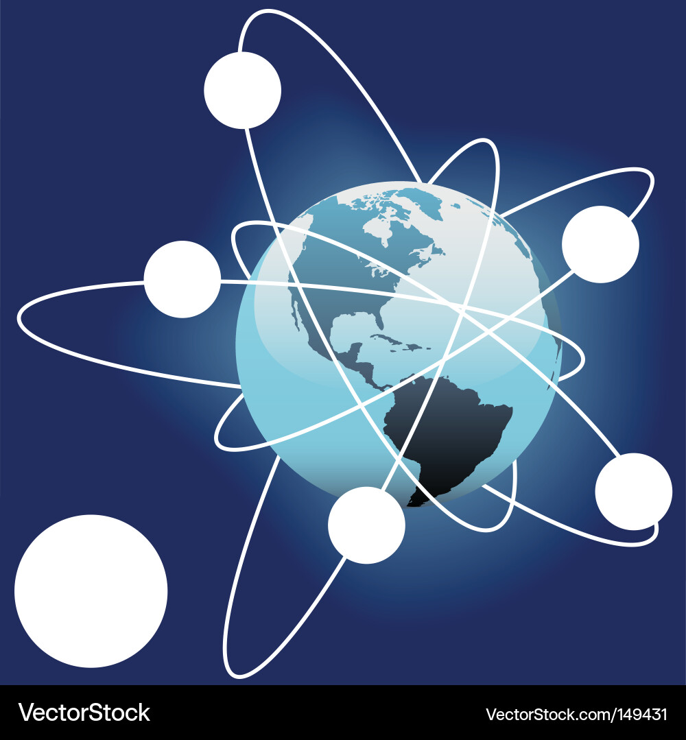 Satellite Orbits Around Earth Royalty Free Vector Image