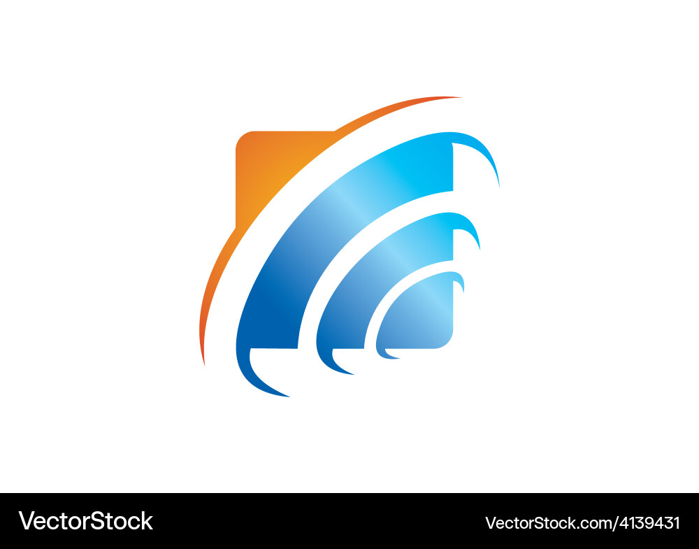 Square icon wave finance logo Royalty Free Vector Image