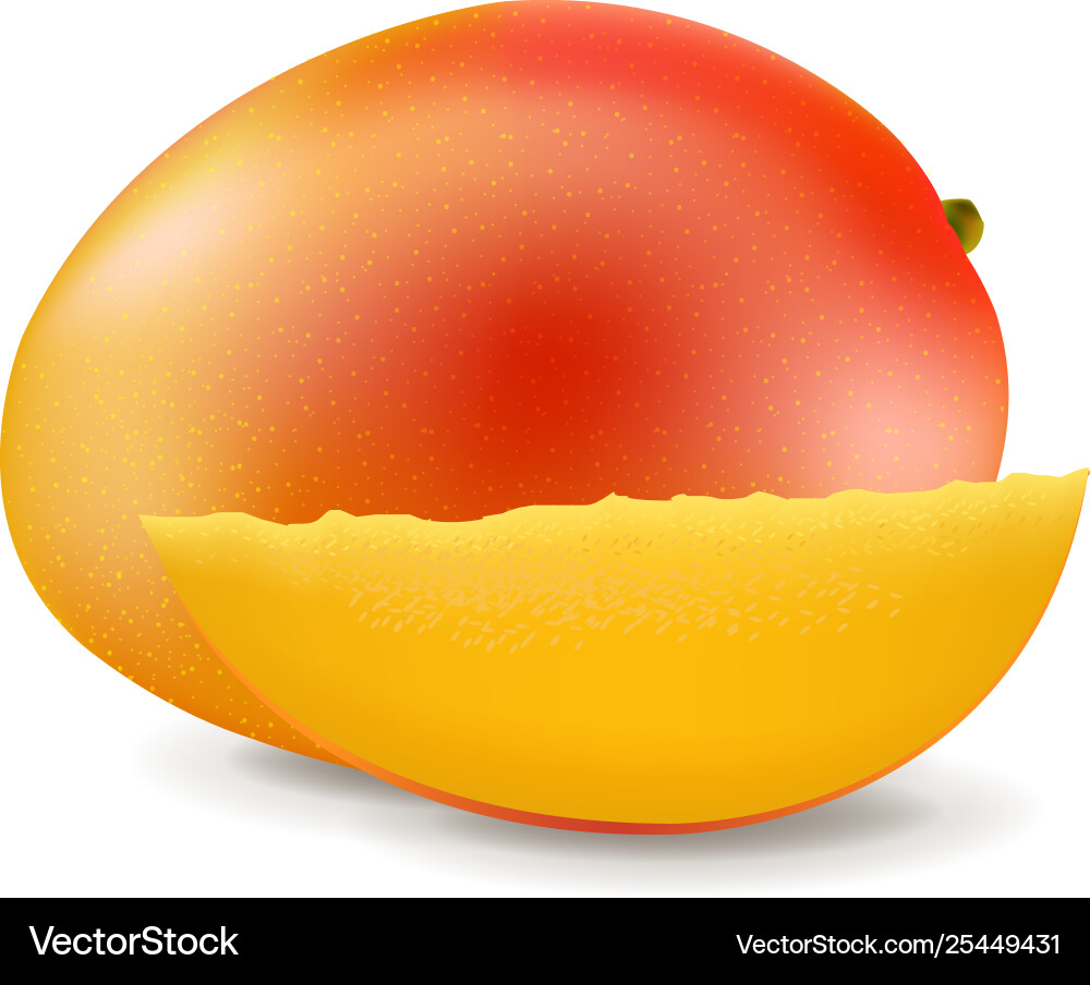 Sweet mango isolated white background Royalty Free Vector