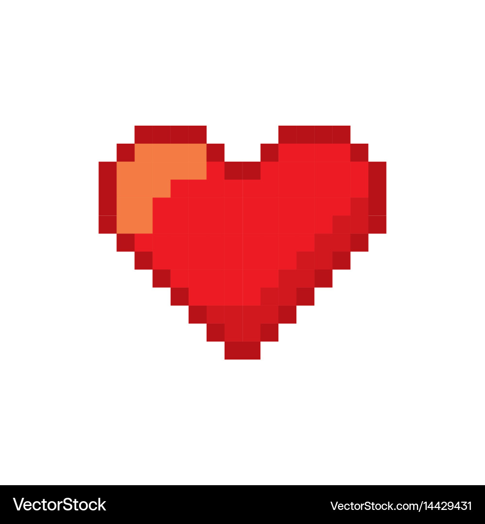 Video game heart pixelated icon Royalty Free Vector Image
