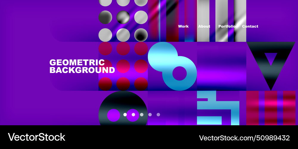 A purple background with geometric shapes on it Vector Image