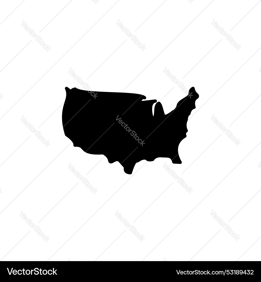 America map icon isolated on white background Vector Image