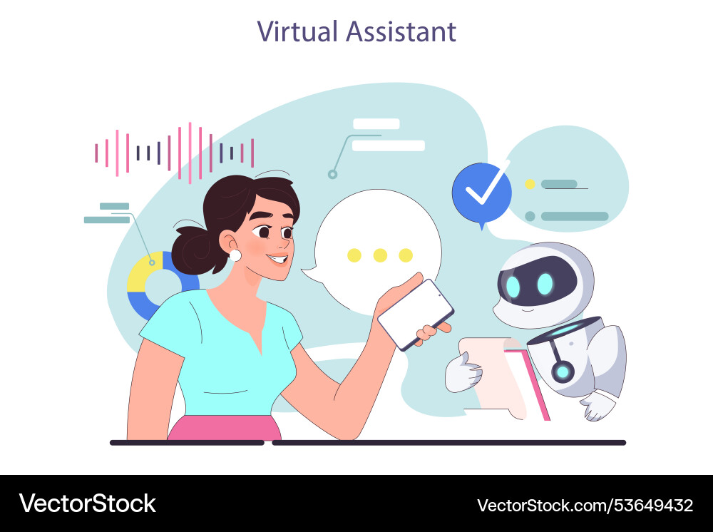 Artificial intelligence virtual assistant woman Vector Image