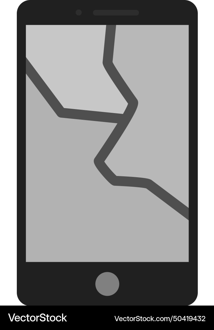 Broken cell phone icon image Royalty Free Vector Image