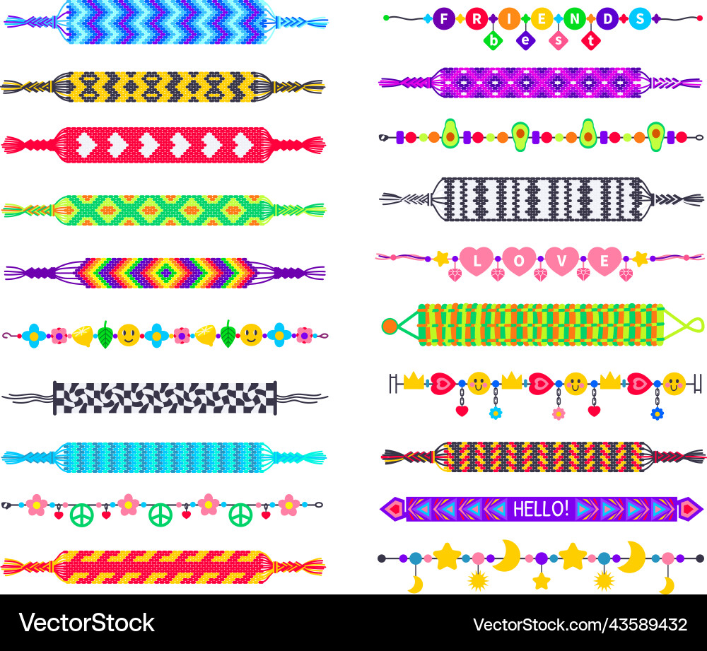 Colorful Friendship Bracelets Royalty Free Vector Image