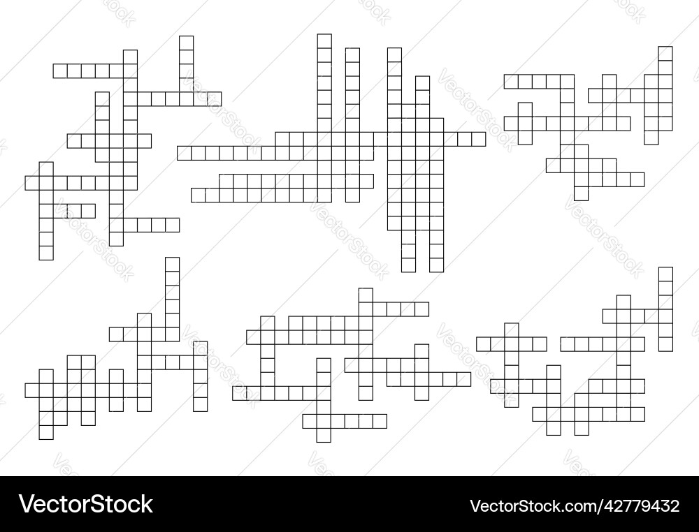 Crossword game grid cross word puzzle template Vector Image