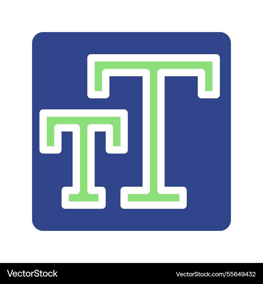 Double t text symbol graphic editing icon Vector Image