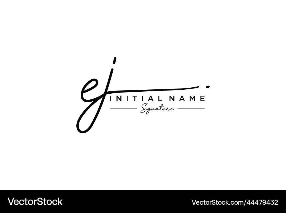 Elegant Initial EJ Signature Logo Royalty Free Vector Image