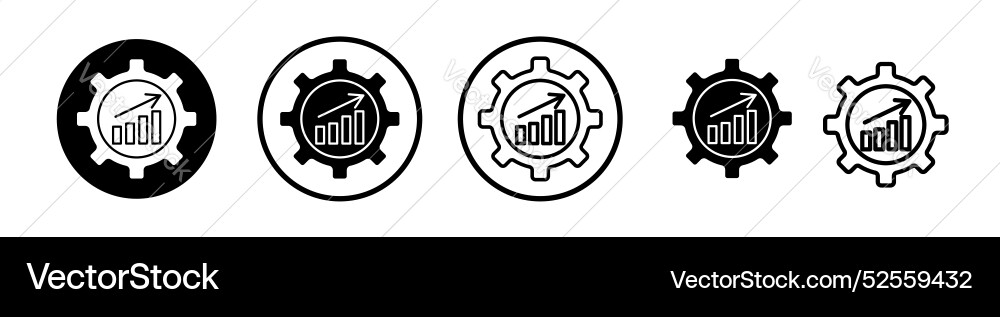Kpi icon set on white background Royalty Free Vector Image