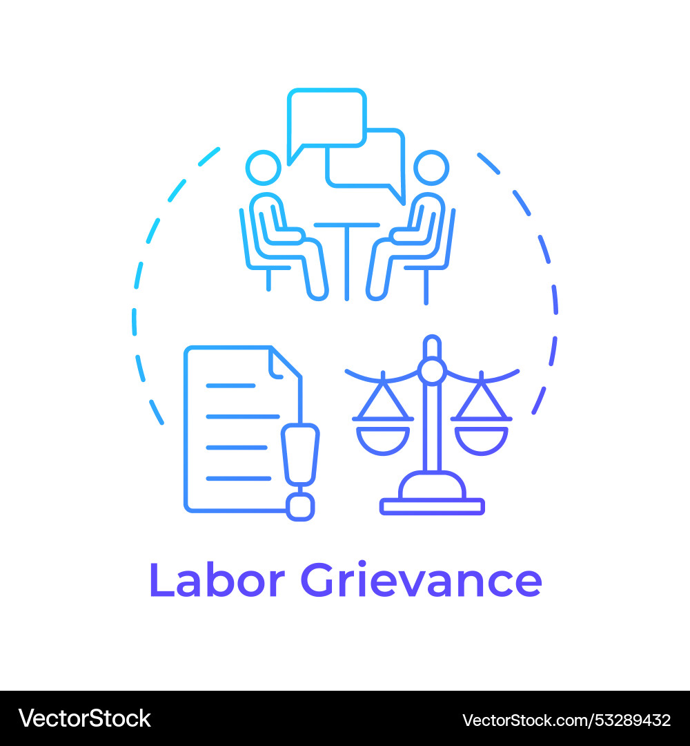 Labor grievance blue gradient concept icon Vector Image Labor grievance blue gradient concept icon Vector Image