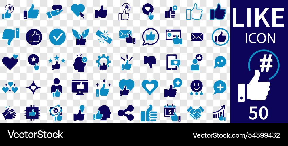 Like icon set Royalty Free Vector Image - VectorStock
