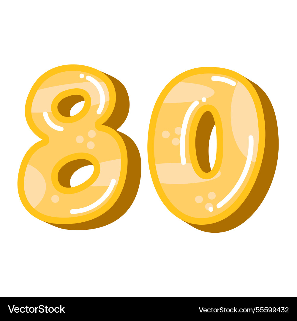 Number Eighty Celebration Royalty Free Vector Image