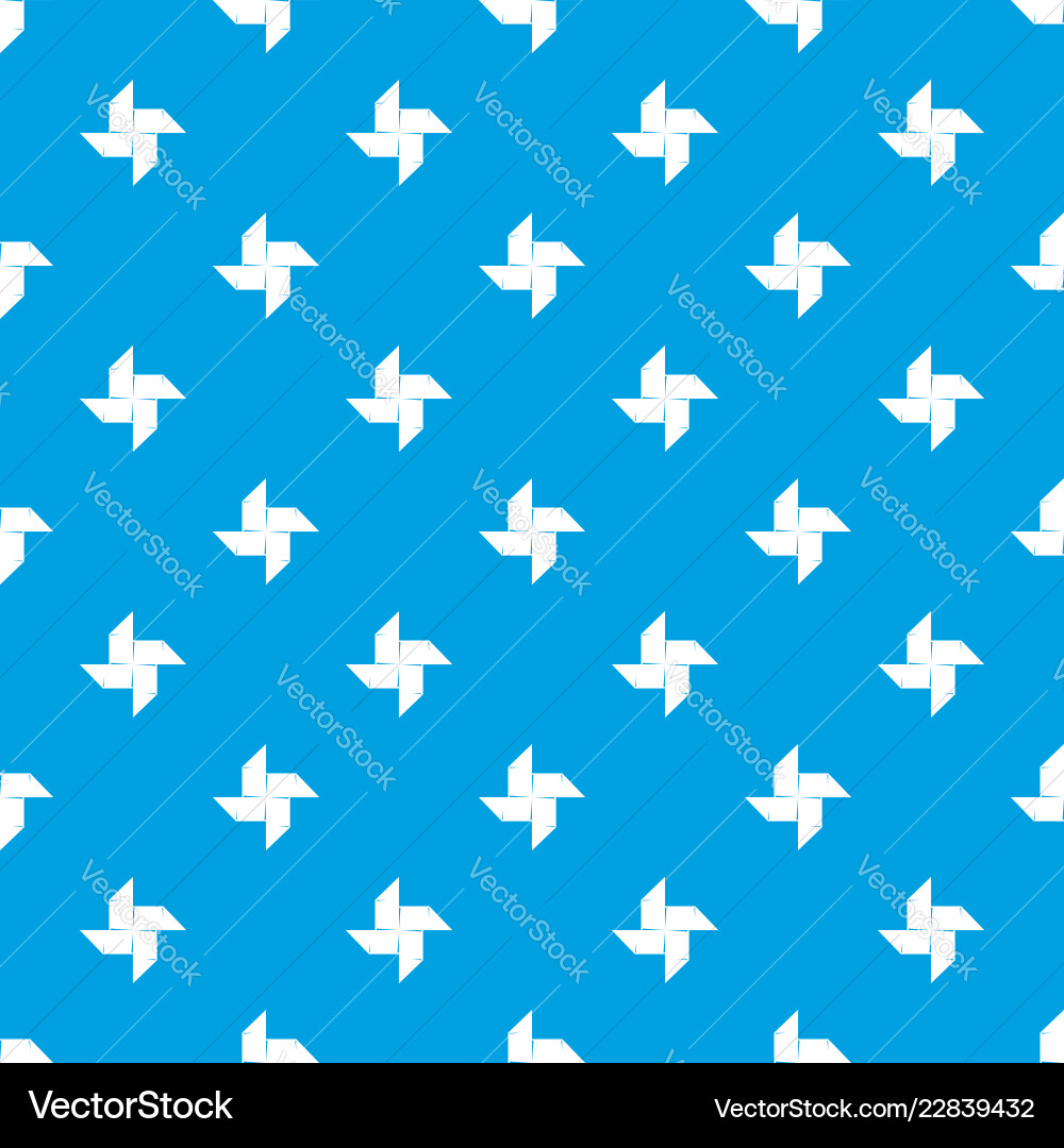 Origami shuriken pattern seamless blue Royalty Free Vector