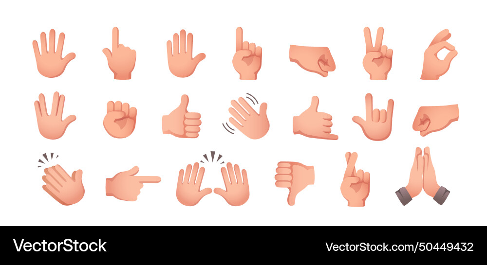 Set of stickers with hand gestures Royalty Free Vector Image