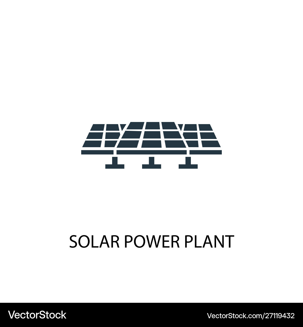 Solar power plant icon simple element Royalty Free Vector
