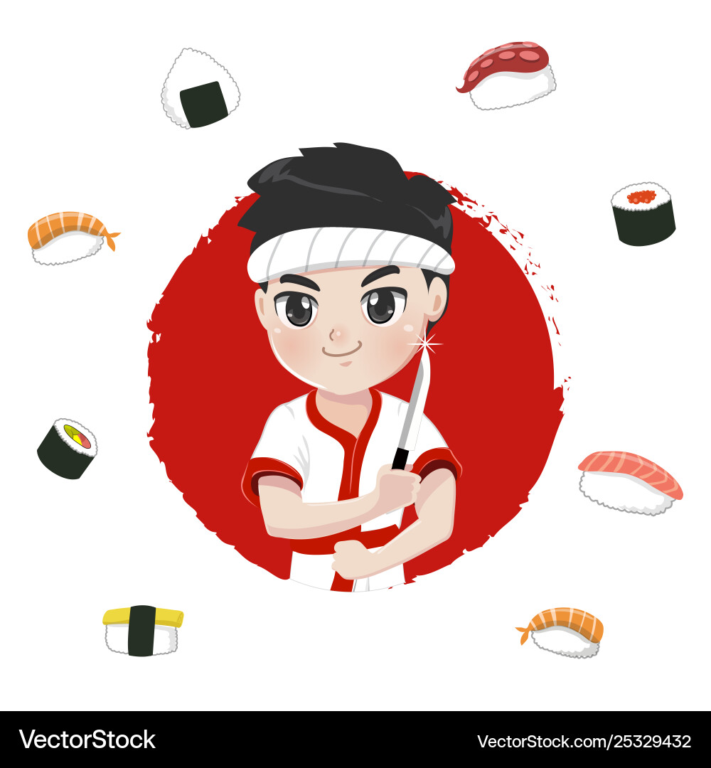Sushi chef logo Royalty Free Vector Image - VectorStock