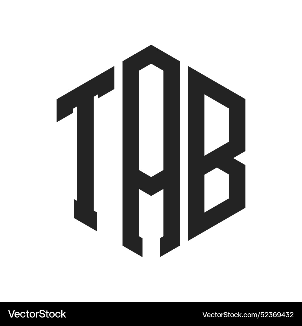 Tab logo design initial letter monogram Royalty Free Vector