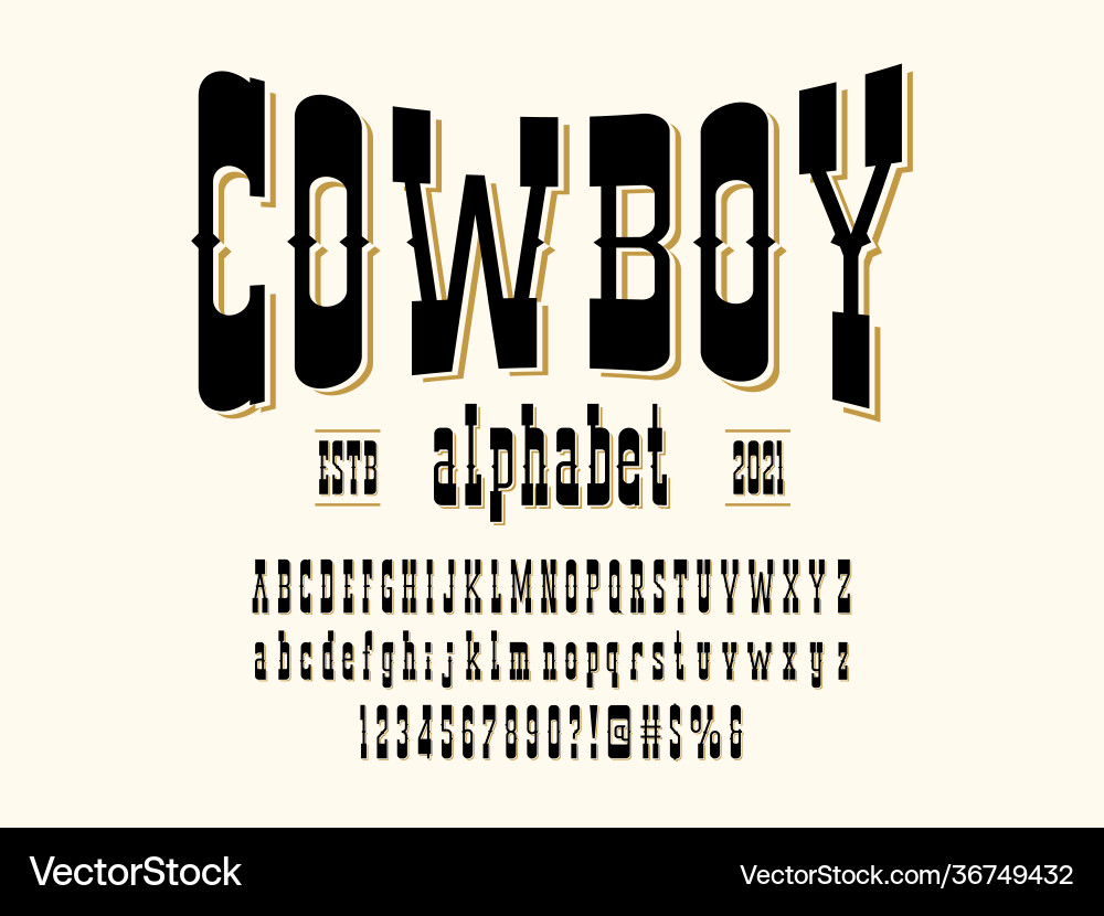 Western Wild West Font Collection Royalty Free Vector Image