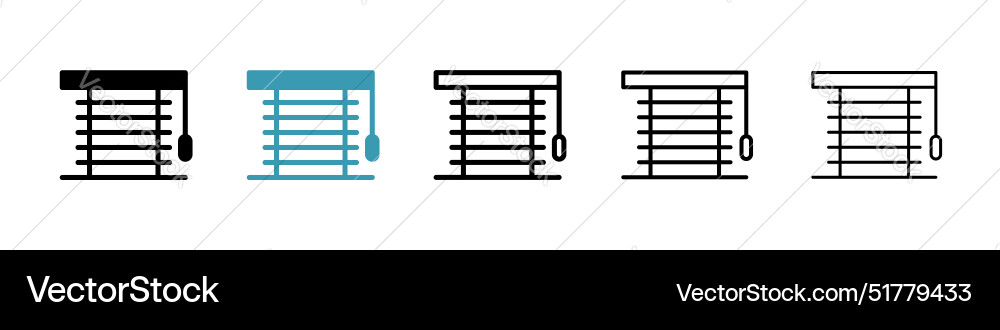 Blinds icon set house window roller symbol in Vector Image