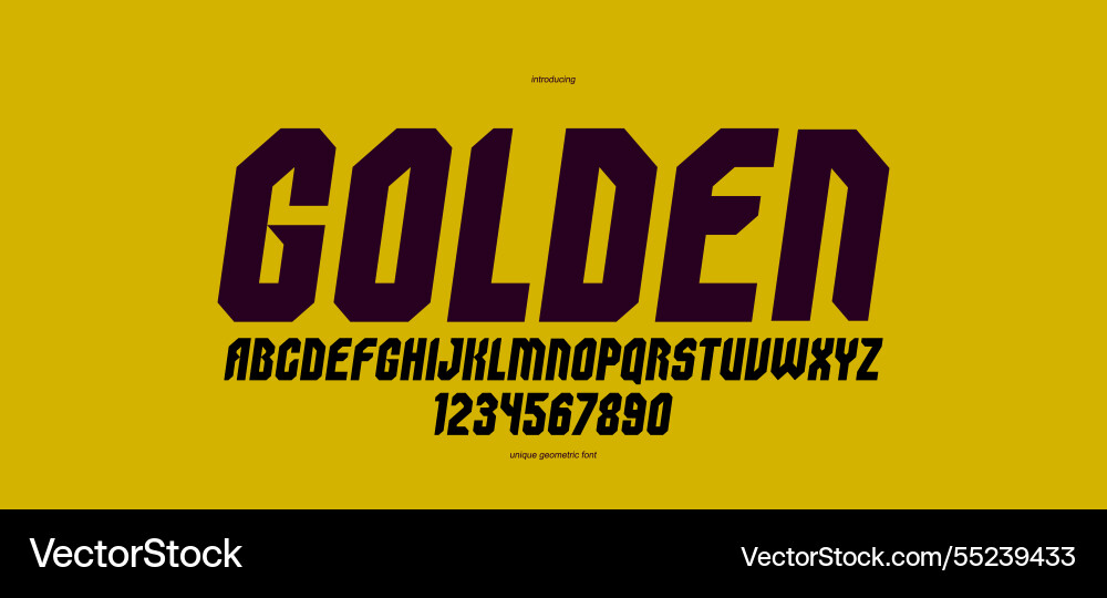 Bold and massive italic heavy geometric font Vector Image