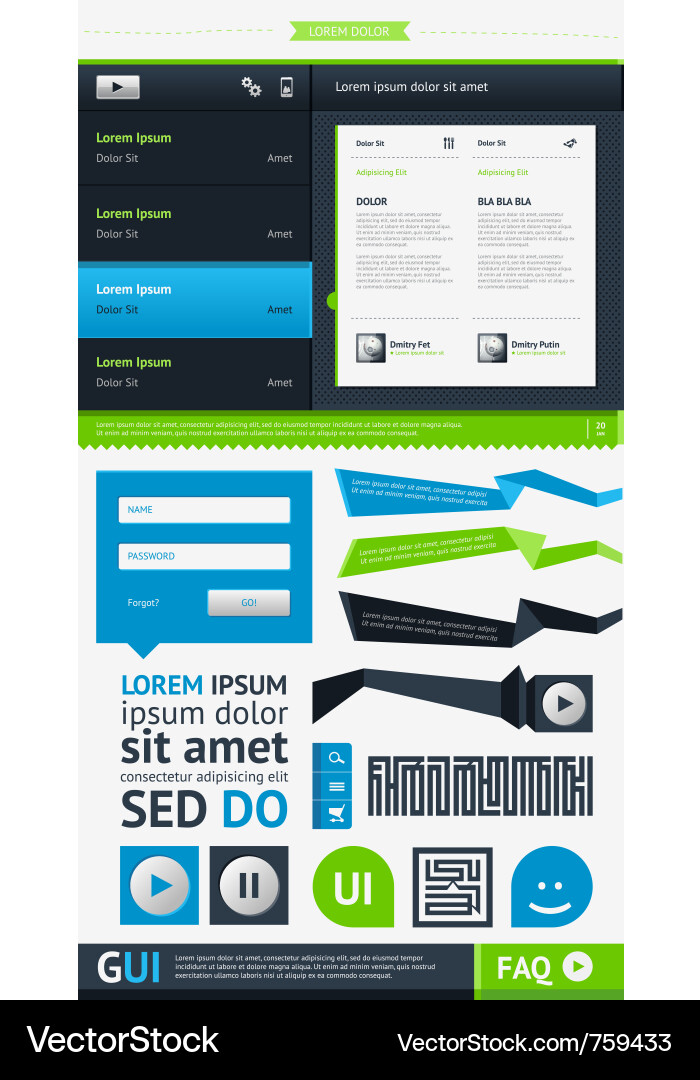 Buttons and menus Royalty Free Vector Image - VectorStock