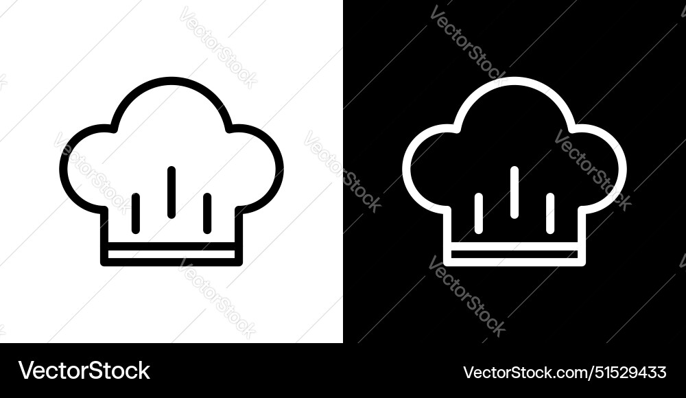 Chef hat icon set cook head symbol in black Vector Image