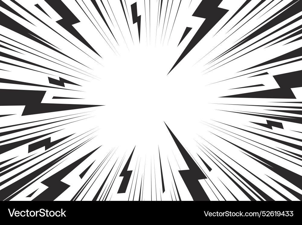Comic cartoon background with lightning burst Vector Image