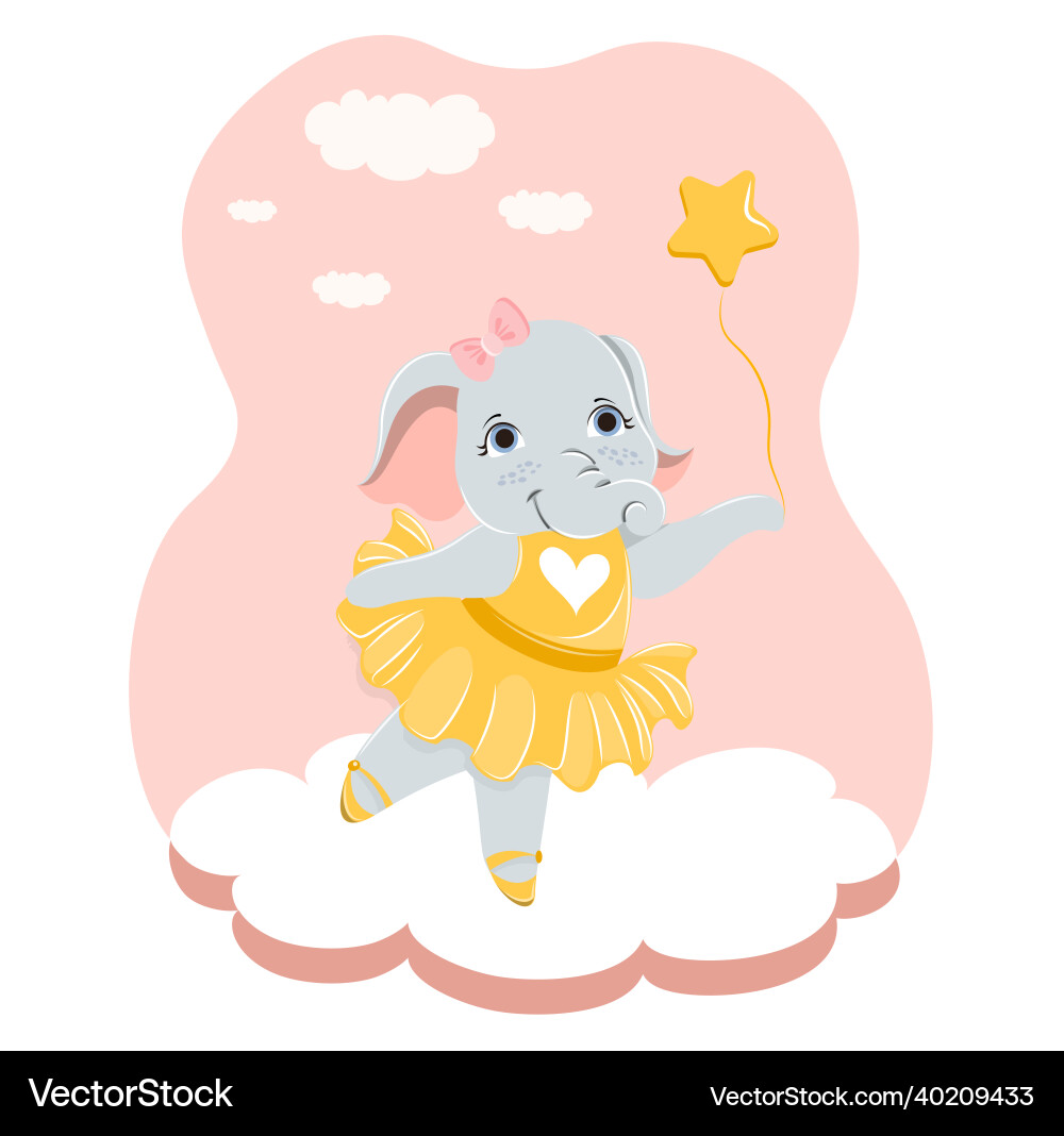 Cute baby elephant Royalty Free Vector Image - VectorStock