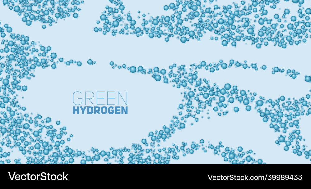 Green hydrogen concept h2 bubbles Royalty Free Vector Image