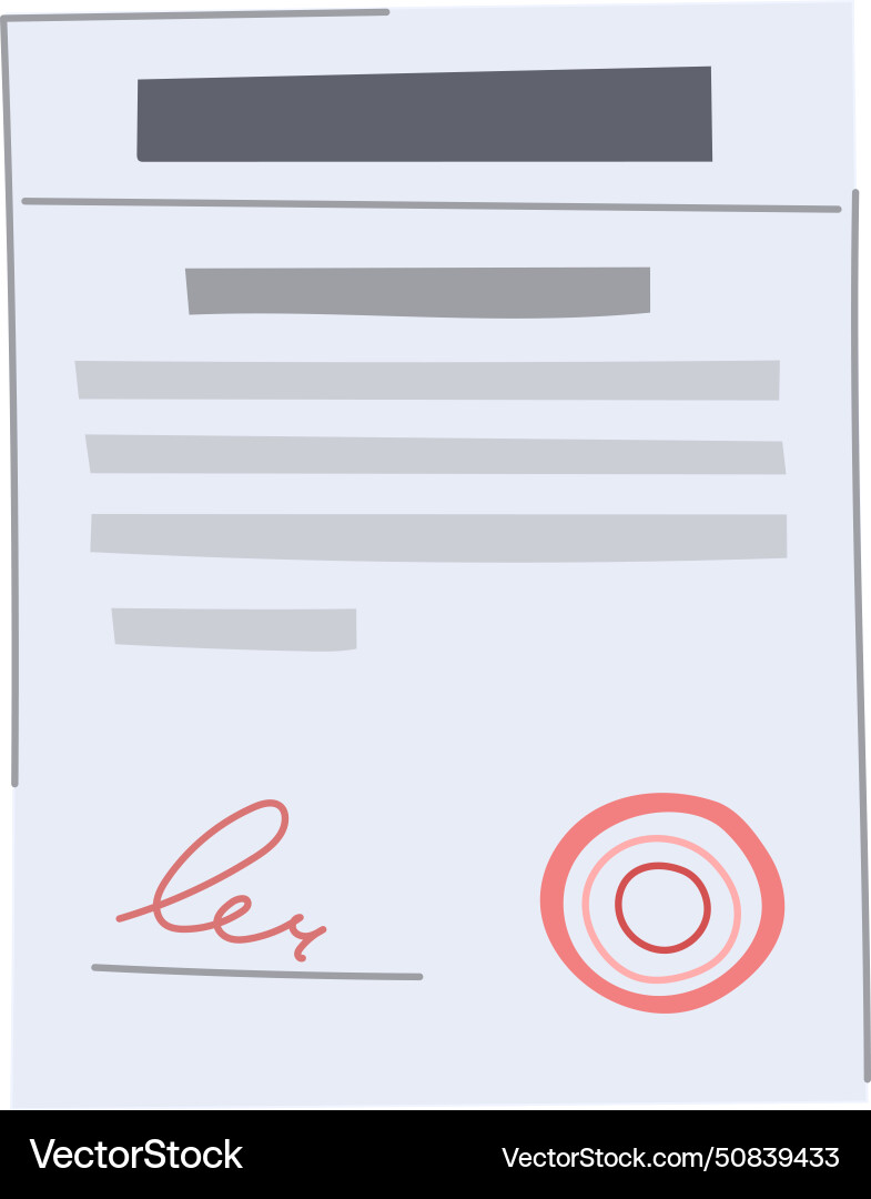 Hand business contract cartoon Royalty Free Vector Image